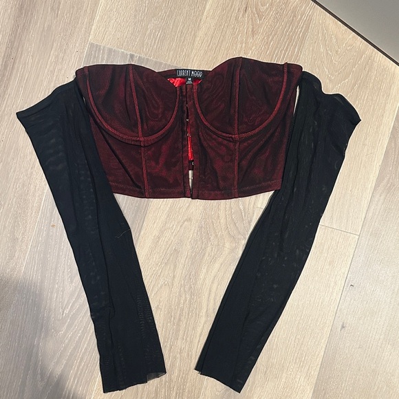 Dolls Kill | Tops | Dolls Kill Red And Black Corset Top | Poshmark